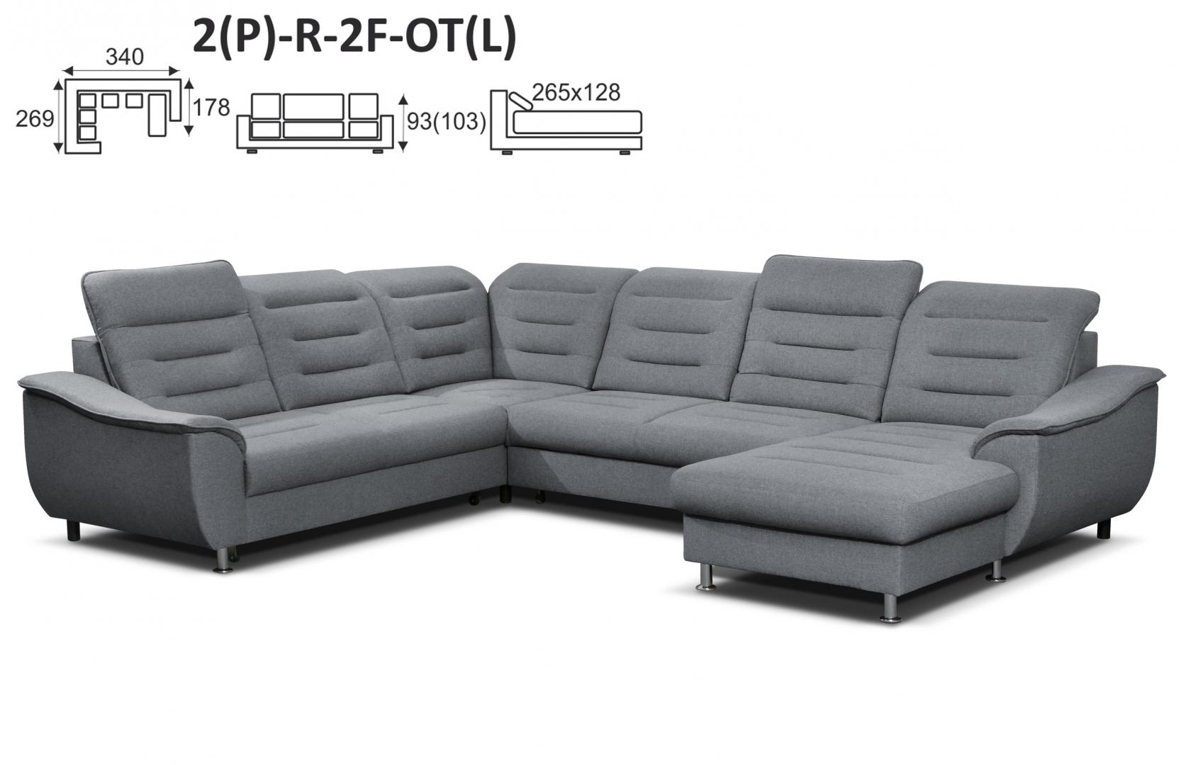Sedací souprava Balboa ve tvaru U - 2(P)-R-2F-OT(L) | IKa Nábytek